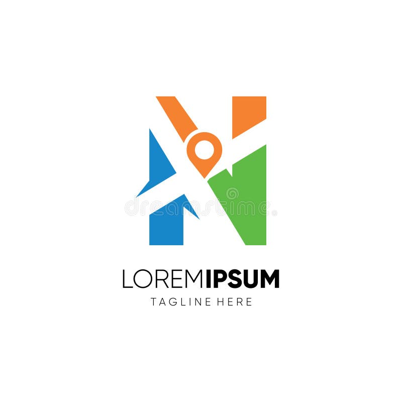 Letter N Map Location Logo Design Vector Icon Graphic Stock Vector ...