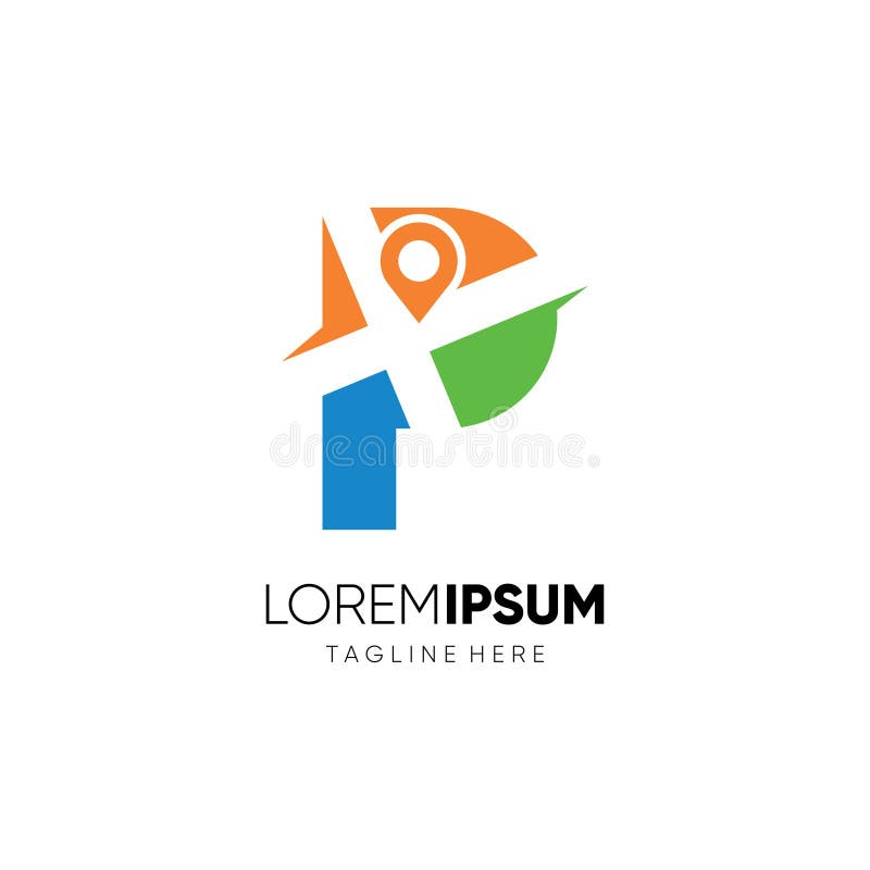 Letter P Map Location Logo Design Vector Icon Graphic Stock Vector ...