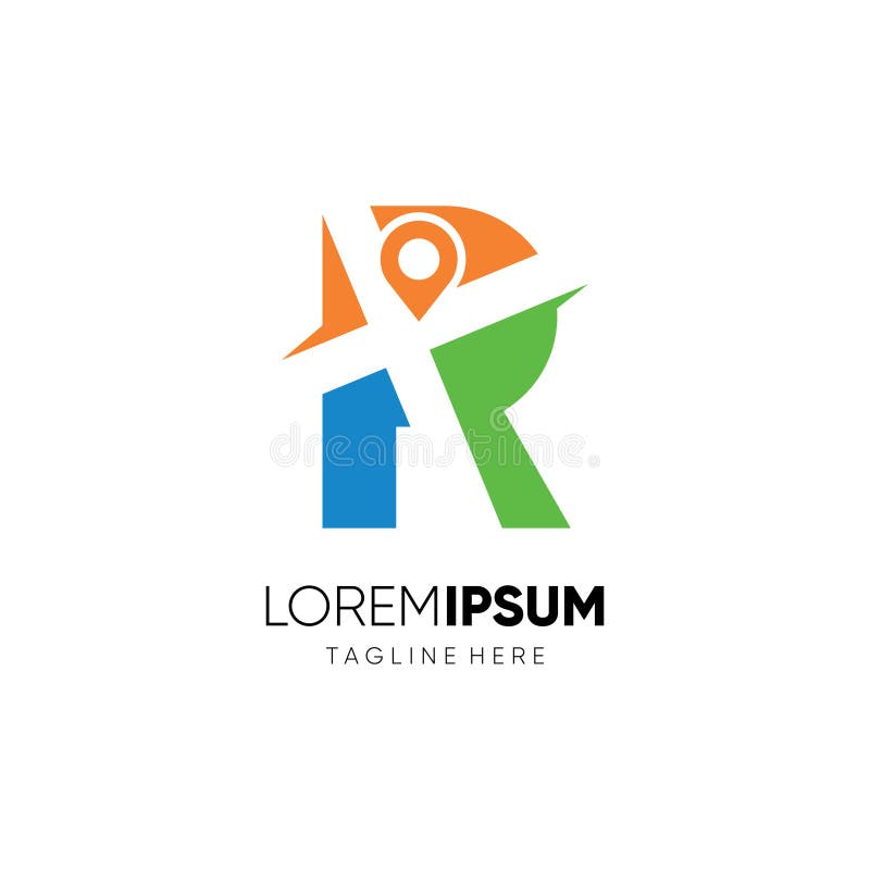 Letter R Map Location Logo Design Vector Icon Graphic Stock Vector ...