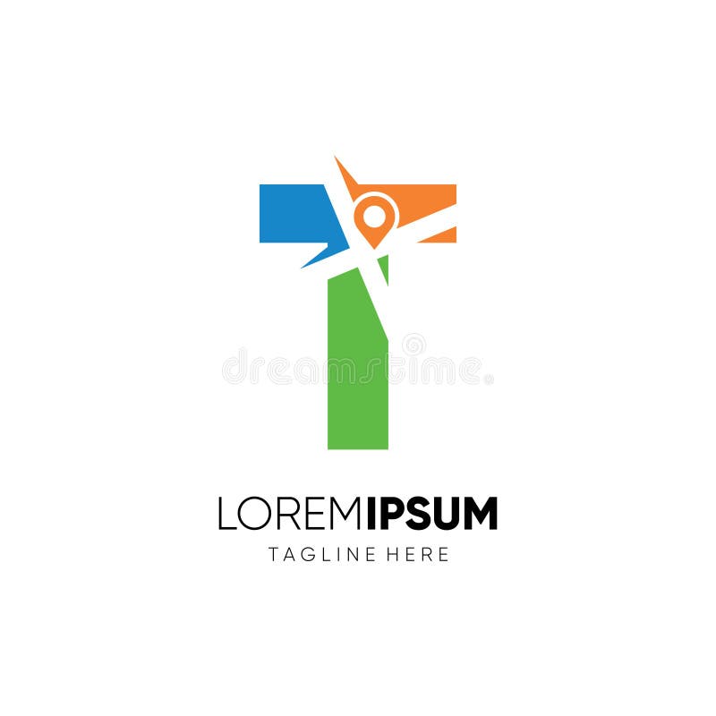 Letter T Map Location Logo Design Vector Icon Graphic Stock Vector ...