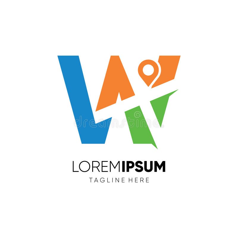 Letter W Map Location Logo Design Vector Icon Graphic Stock Vector ...