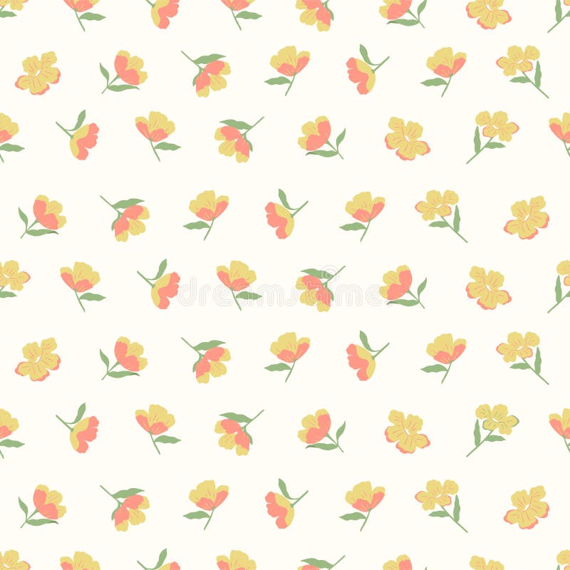Vector Small Flower Illustration Seamless Repeat Pattern Stock Vector ...