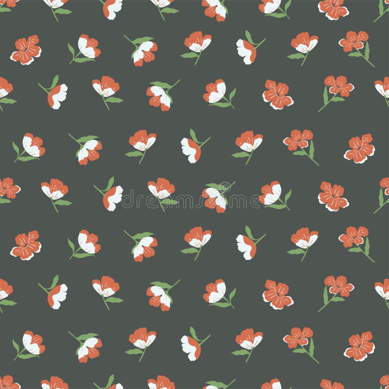 Vector Small Flower Illustration Seamless Repeat Pattern Stock Vector ...