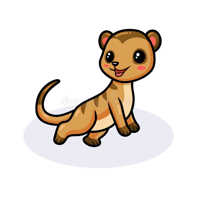 Cute Little Meerkat Cartoon Posing Stock Vector - Illustration of ...