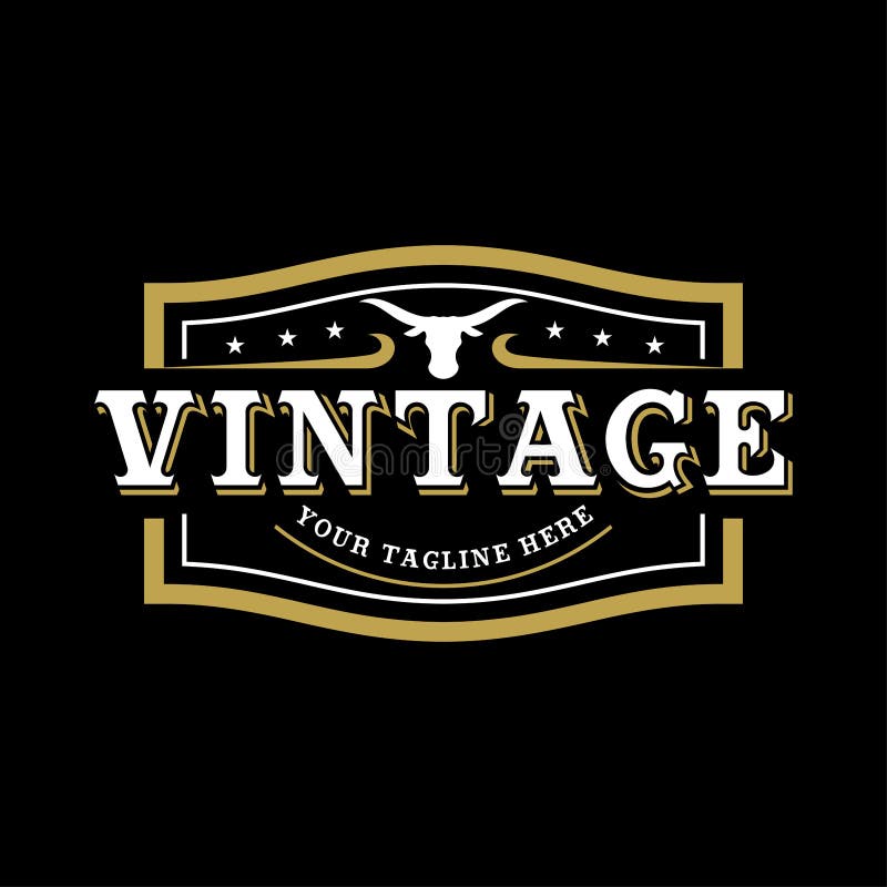 Vintage Retro Rustic, Label Stamp Logo Design Vector Stock Illustration ...