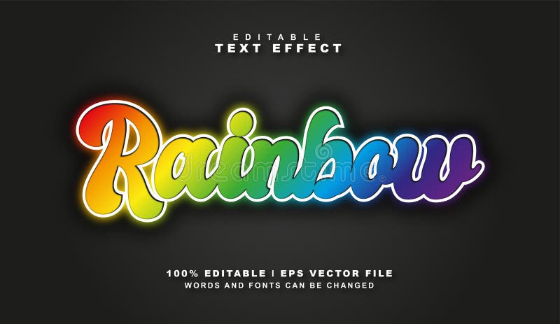 Rainbow text effect stock vector. Illustration of graphic - 233753562