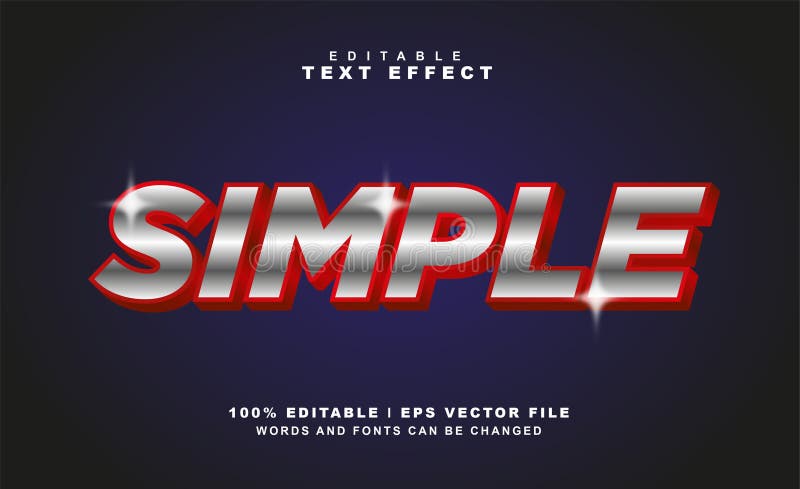 Simple Text Effects stock vector. Illustration of editable - 233753597