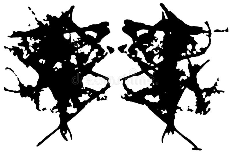 Rorschach Inkblot Test. Symmetrical Abstract Ink Stains. Psycho ...