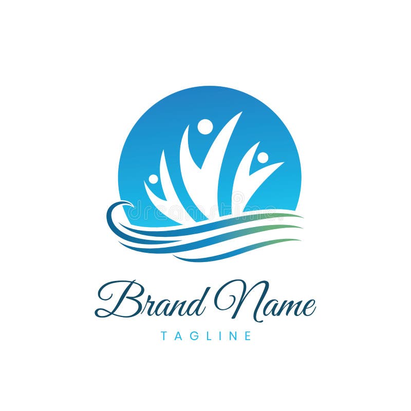 Beach Party Sea Sport Fun Logo Stock Vector - Illustration of blue ...