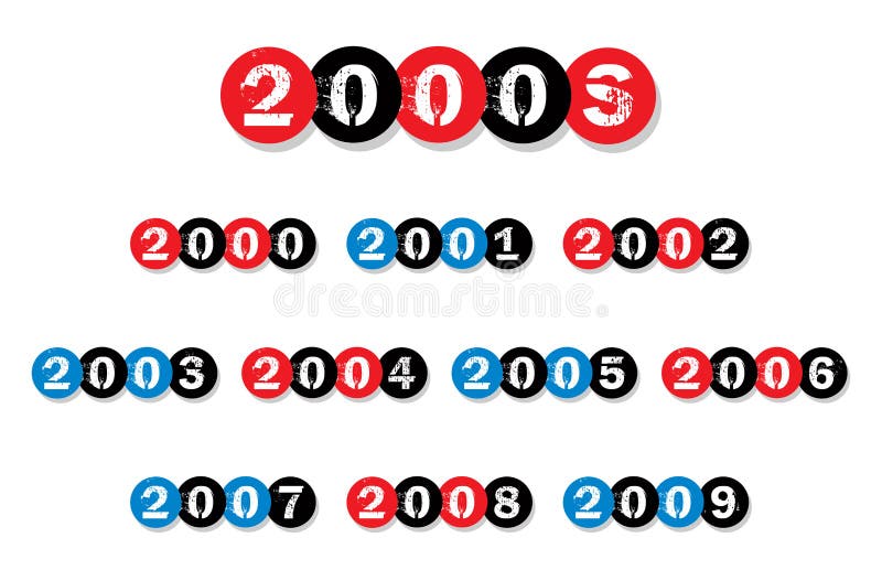 2000s Year Labels | Timeline Clipart and Calendar Headers | Millennial ...
