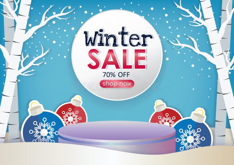 Winter Season Sale Special Offer Sale Stock Vector - Illustration of ...