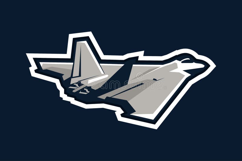 American Cold War Stealth Fighter Plane Vector Illustration. Stock ...