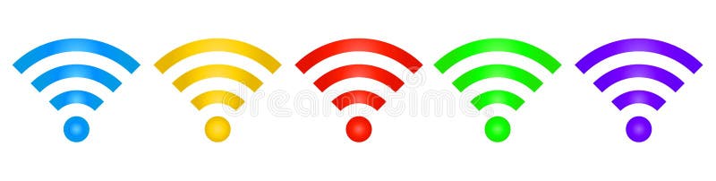 Colorful Wifi Icon Set. Vector Image. Stock Vector - Illustration of ...