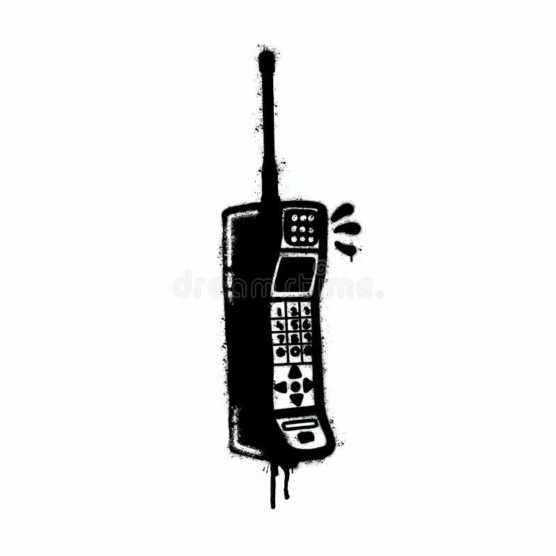 Graffiti Phone icon stock vector. Illustration of connection - 233869430