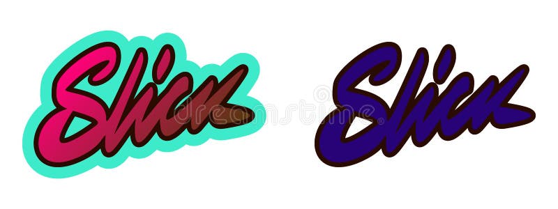 Slick Hand Drawn Text. Lettering, Calligraphy Word Graphic Stock Vector ...