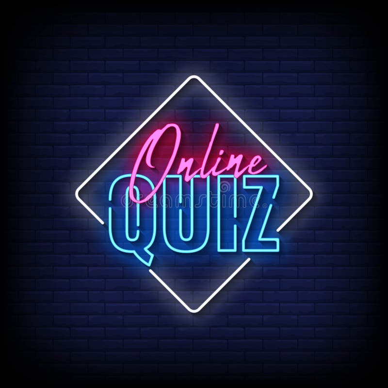 Online Quiz Neon Signs Style Text Vector Stock Vector - Illustration of design, icon: 233908475