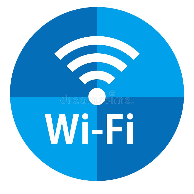 Stylish Round Blue Wi-Fi Icon. Wireless Internet Connection Signal Icon ...