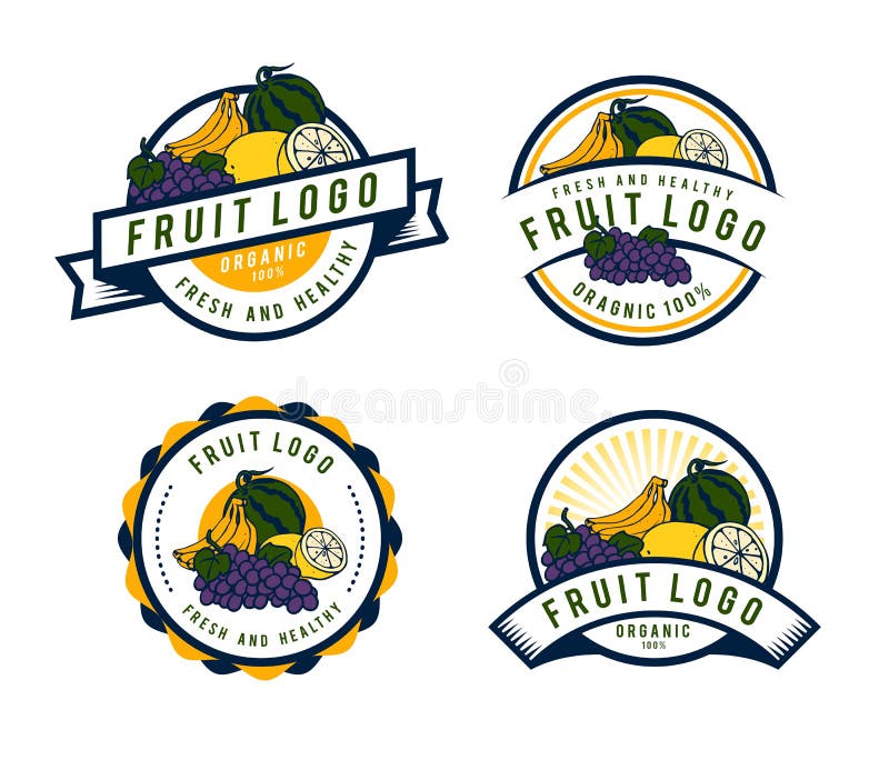 Fruit logo template design stock vector. Illustration of company ...