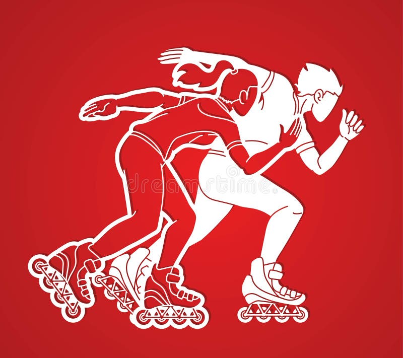 Roller Blade Player Extreme Sport Cartoon Graphic Vector Stock Vector ...