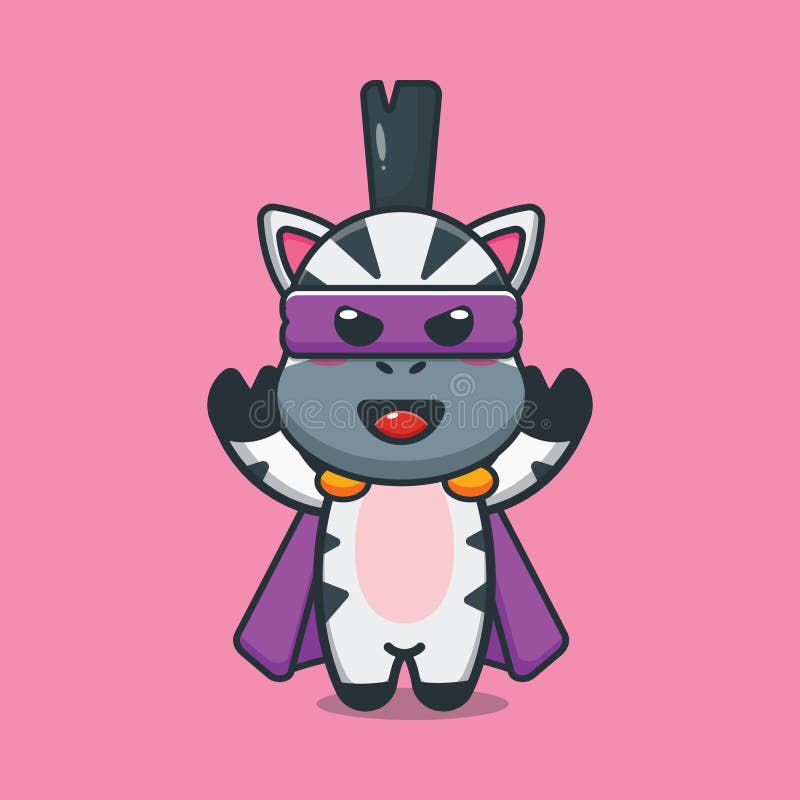 Cute Super Zebra. Cute Cartoon Animal Illustration Stock Vector ...