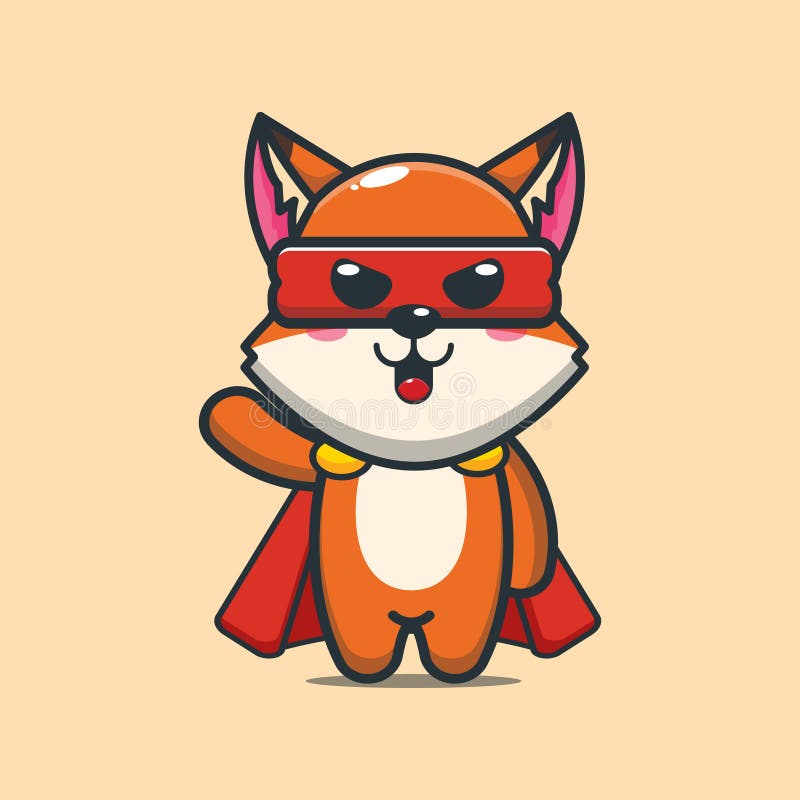 Cute Super Fox. Cute Cartoon Animal Illustration Stock Vector ...