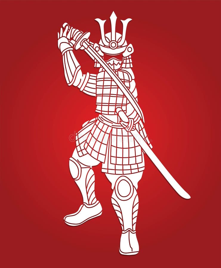 Samurai Warrior or Ronin with Armor and Weapon Japanese Fighter Action ...