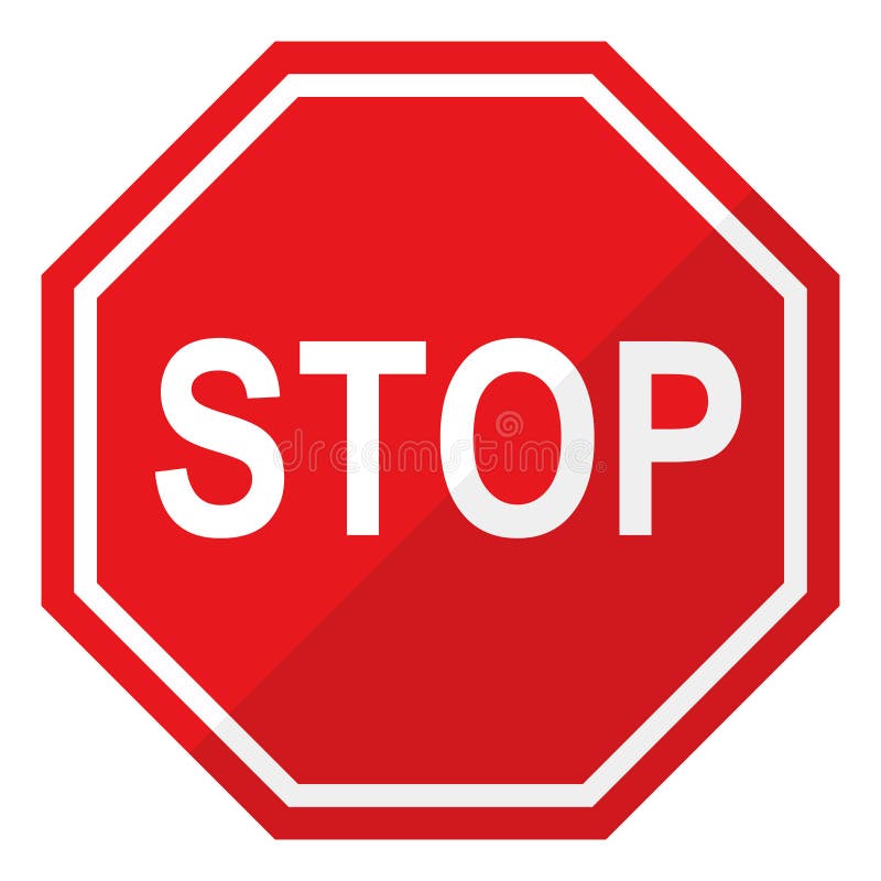 Red Stop Sign Icon Vector Illustration. Stock Vector - Illustration of ...