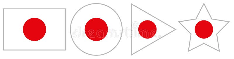 Set of Japanese Icons in Various Shapes. Stock Vector - Illustration of ...