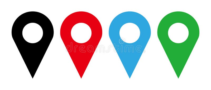Colorful and Simple Map Pin Icons. Stock Vector - Illustration of sign ...