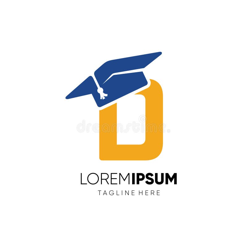 Letter D Graduation Hat Education Logo Design Vector Icon Graphic Stock ...