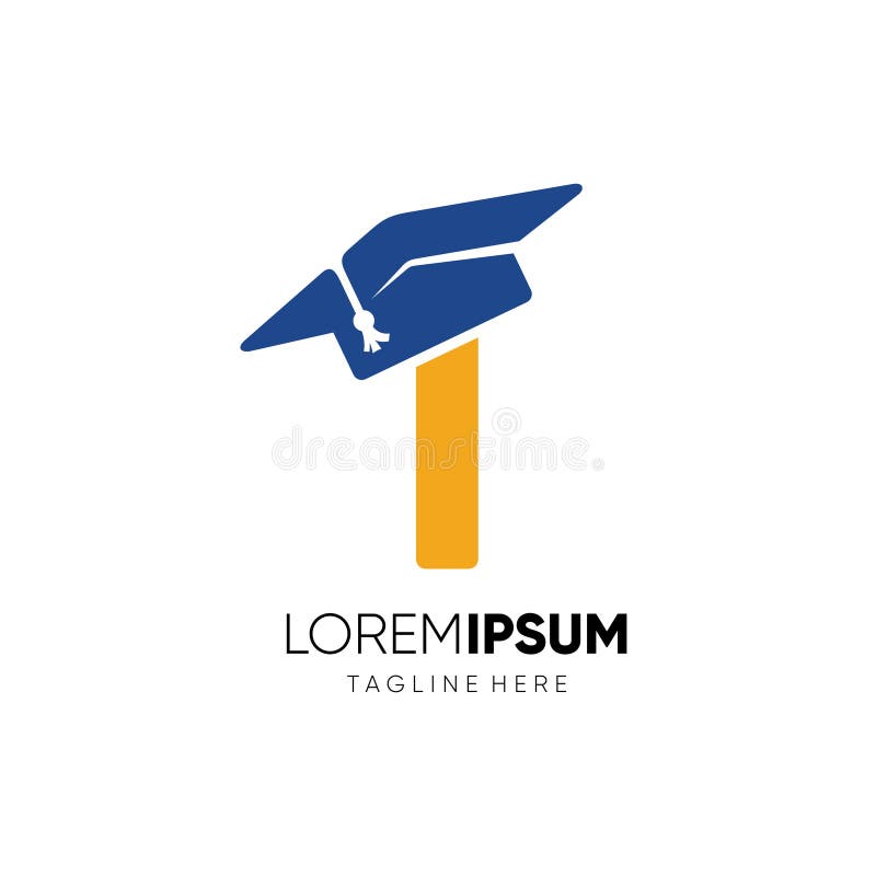 Letter I Graduation Hat Education Logo Design Vector Icon Graphic Stock ...
