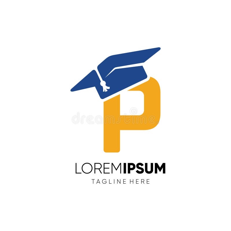 Letter P Graduation Hat Education Logo Design Vector Icon Graphic Stock ...