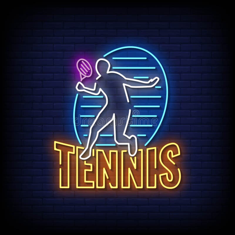 Tennis Neon Signs Style Text Vector Stock Vector - Illustration of neon ...