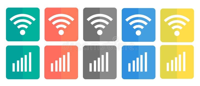 A Set of Wifi Icons and a Set of Connection Icons. Stock Vector ...