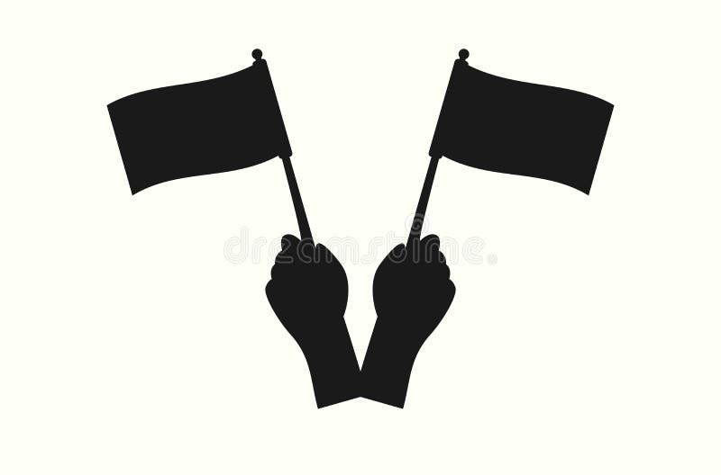Silhouette of Person Waving Flag Stock Illustration - Illustration of ...