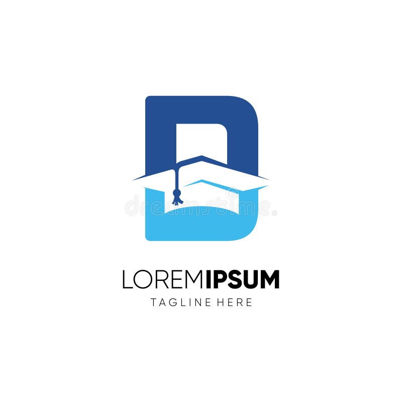 Letter D Graduation Hat Education Logo Design Vector Icon Graphic Stock ...