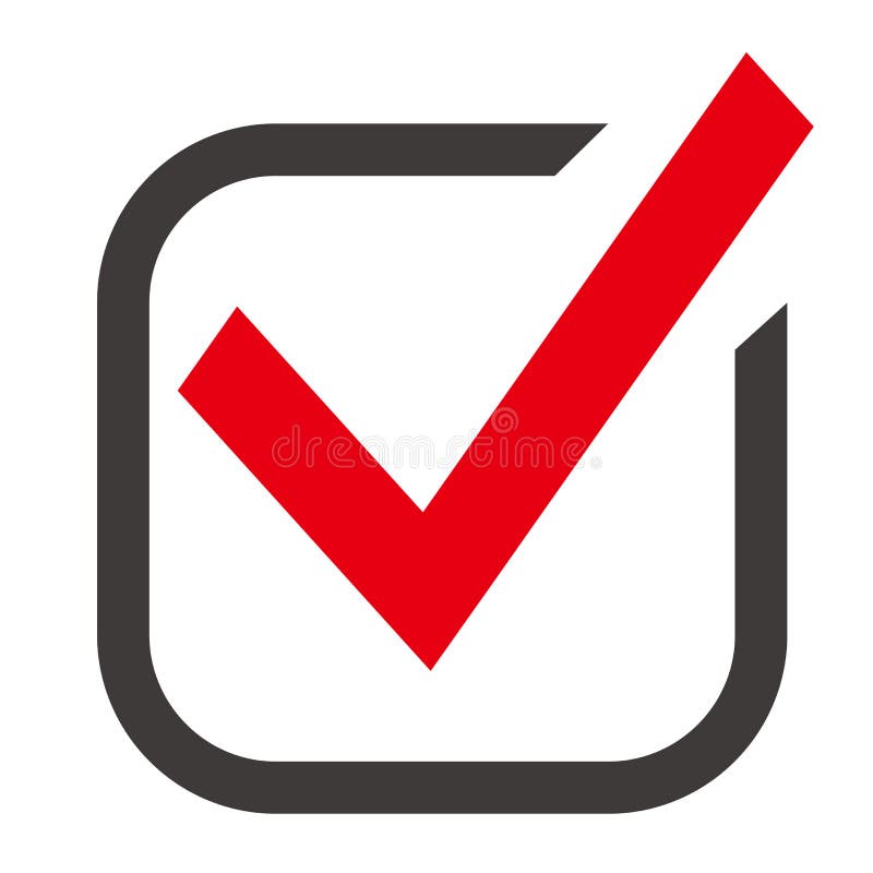 Vector Checkbox Icon. Color is Red. Stock Vector - Illustration of ...