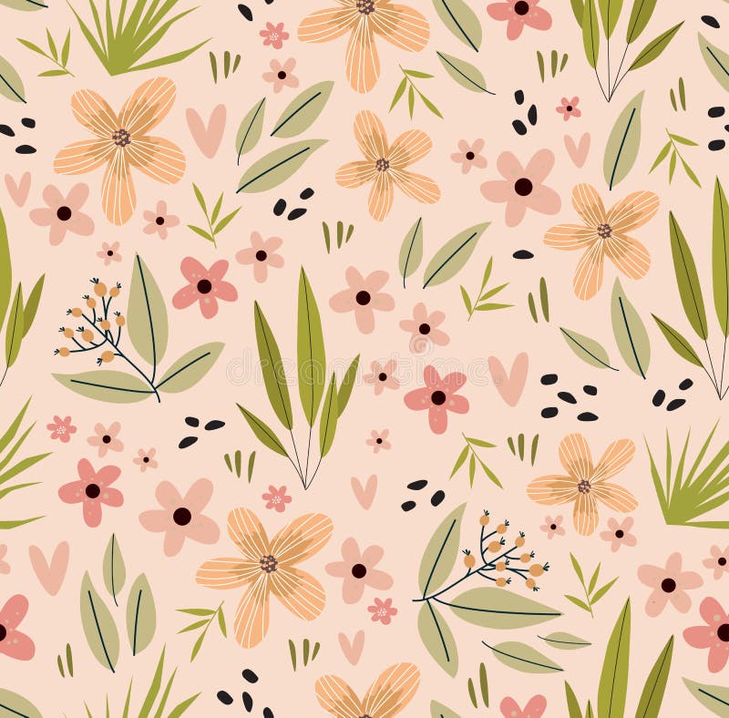 Print. Cute Floral Pattern in the Flower. Stock Vector - Illustration ...