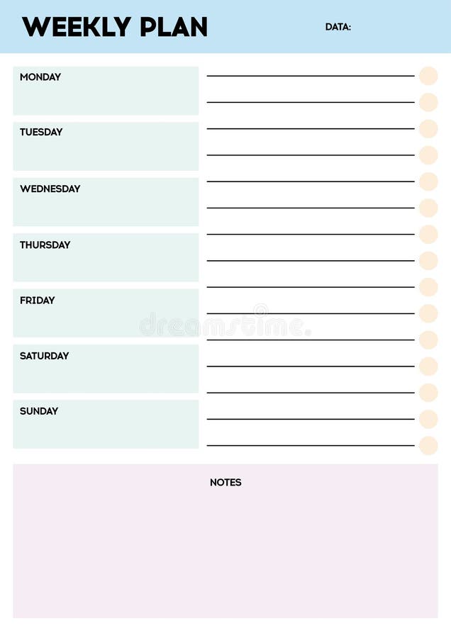 Printable A4 Basic Weekly Planner. Modern Planner Template Set. Set of ...