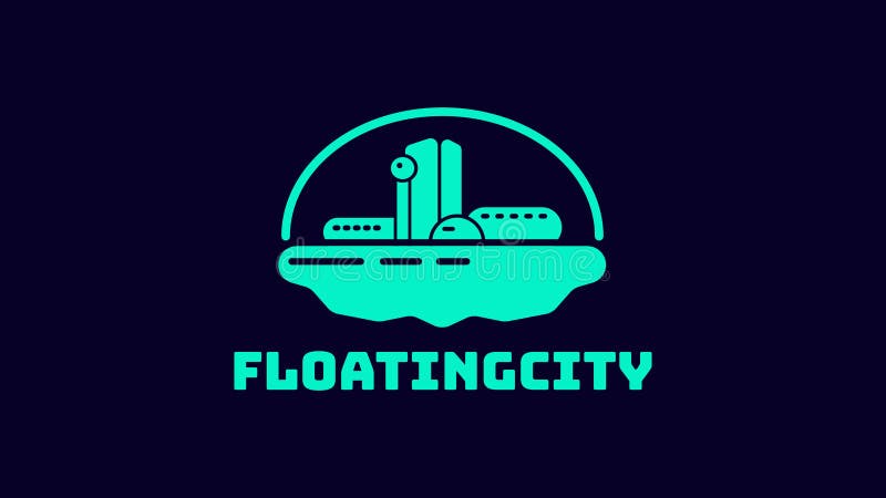Illustration Vector Graphic Logo Design Template of Floating City ...