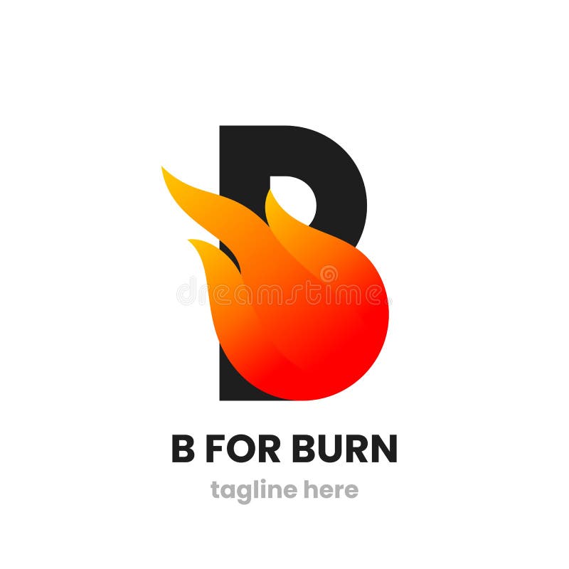 B Letter Fire Flame Logo Template Stock Illustrations – 171 B Letter ...