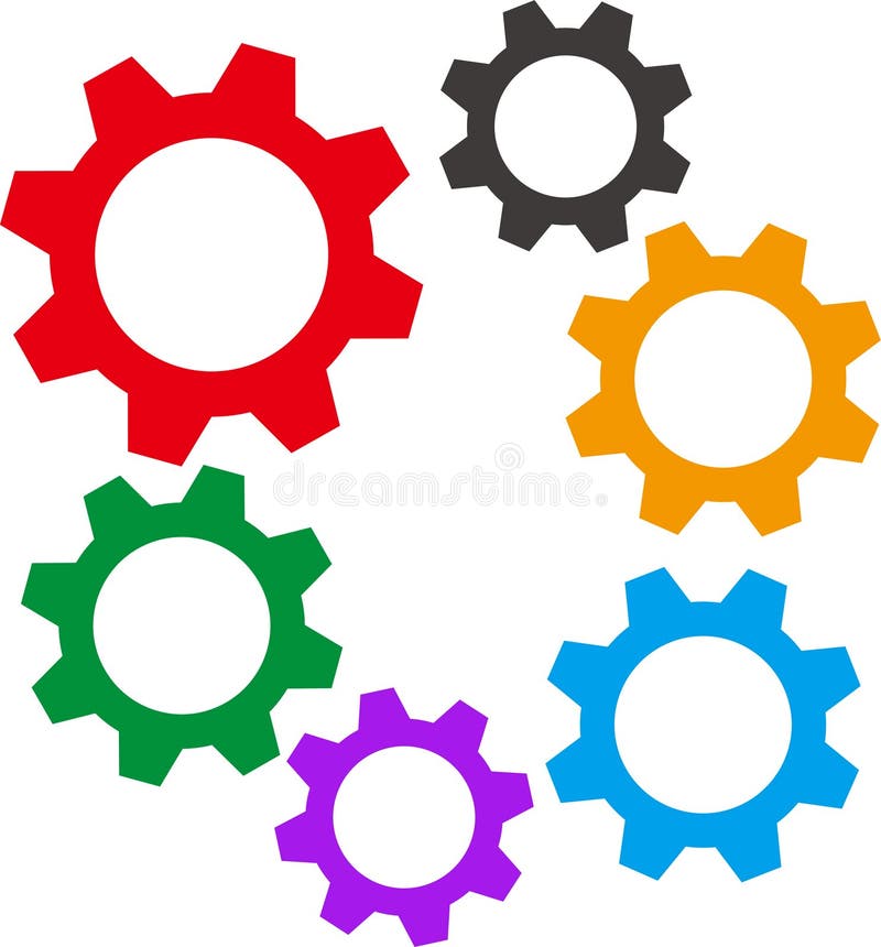 Gears in Various Sizes. Vector. Stock Vector - Illustration of ...