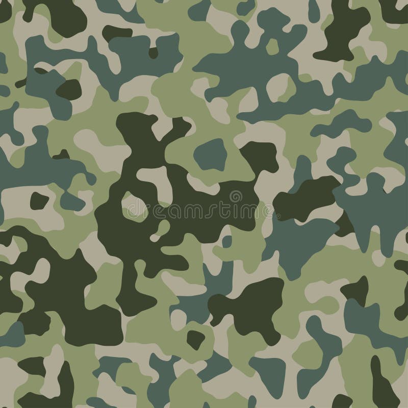 Olive Camouflage Pattern Background Seamless Vector. Camo with ...