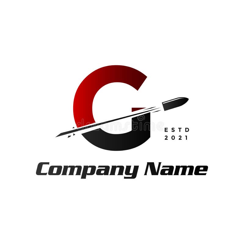 Modern Initial G Bullet Shot. Stock Vector - Illustration of battle ...