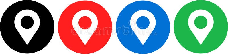 Icon Set of Round Map Pins. Colorful Vector Image. Stock Vector ...