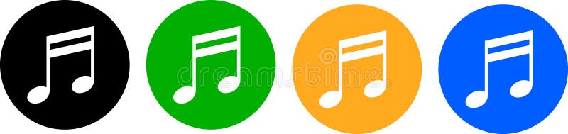 Circle Music Note Icons Set. it is a Simple. Stock Vector ...