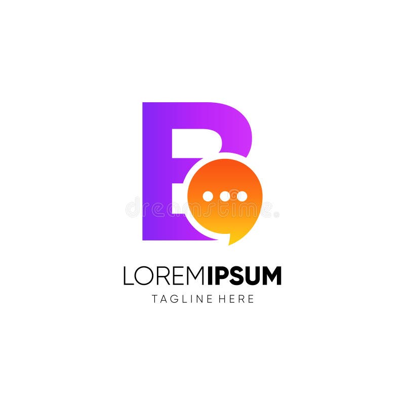 Letter B Chat Bubble Logo Design Vector Icon Graphic Stock Vector ...