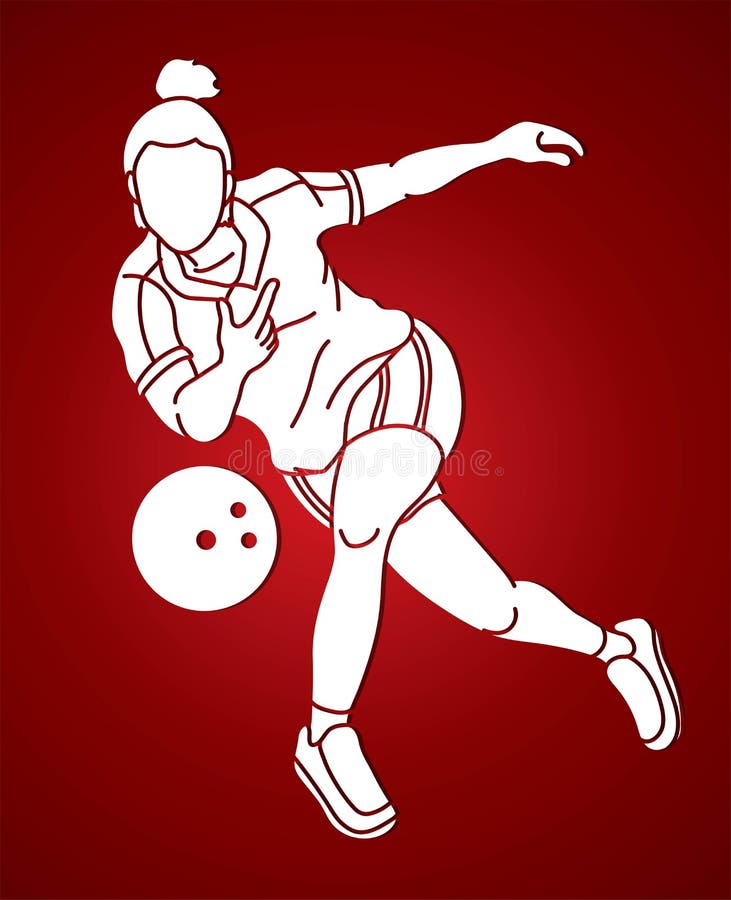 Bowling Player Bowler Action Cartoon Sport Graphic Vector Stock Vector ...