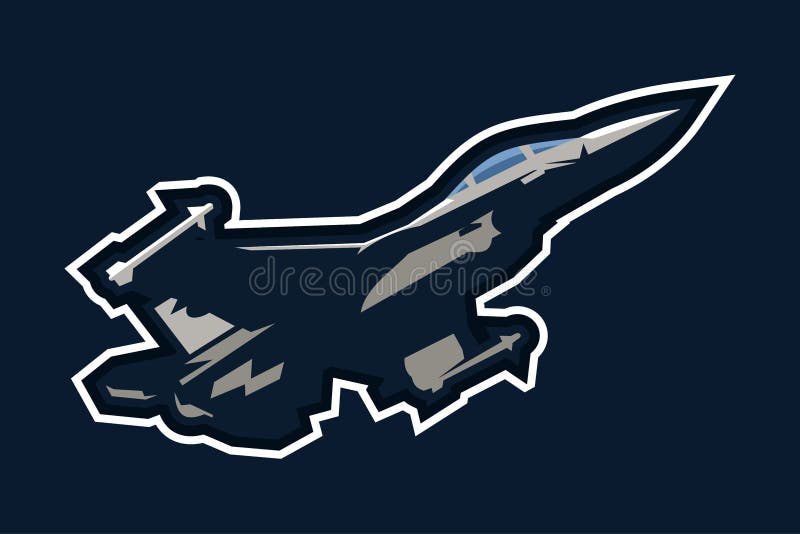 American Cold War Stealth Fighter Plane Vector Illustration. Stock ...