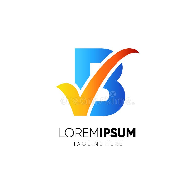 Letter B Tick or Check Mark Logo Design Vector Icon Graphic Stock ...